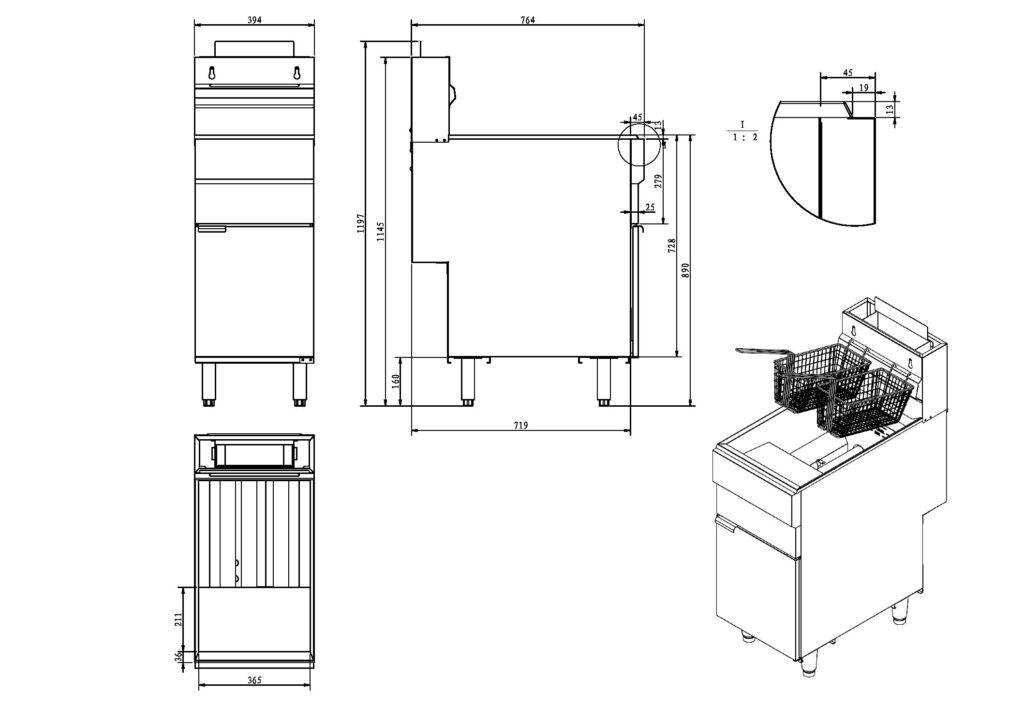 Infernus INF-004 Single Double Tank Standing Fryer – NG & LPG Compatible
