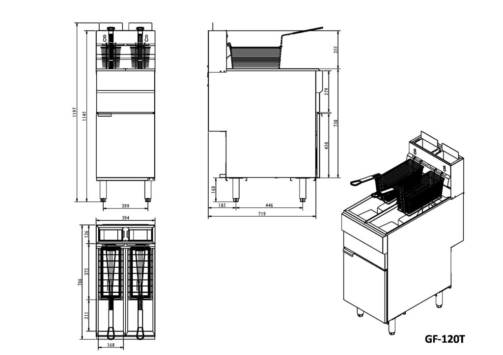 Infernus Twin Tank Twin Basket 4 Burner Gas Fryer – 23L NG/LPG | Mobile ...